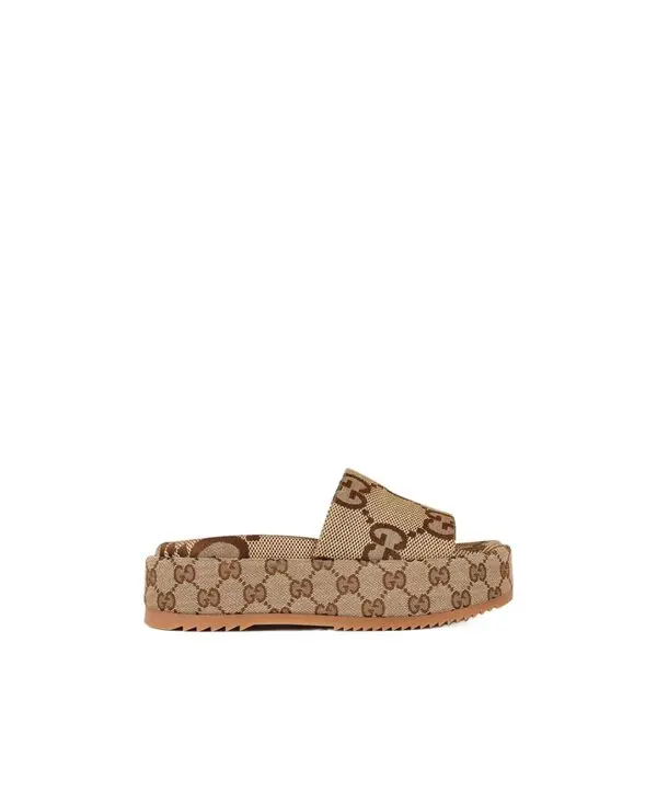 Gucci Gg Pattern Platform Slides