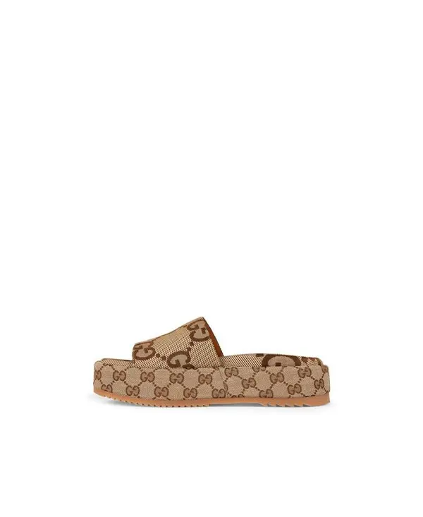Gucci Gg Pattern Platform Slides
