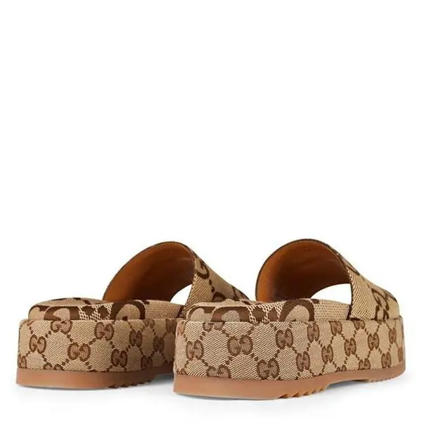 Gucci Gg Pattern Platform Slides