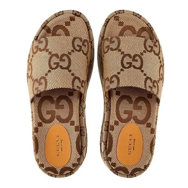 Gucci Gg Pattern Platform Slides