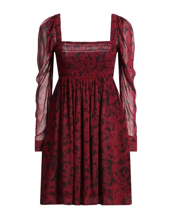 GANNI Printed Dress With Square Neckline And Long Sleeves