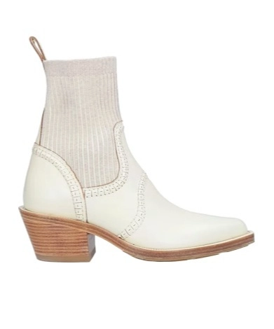 Chloé Knitted Ankle Boots - White