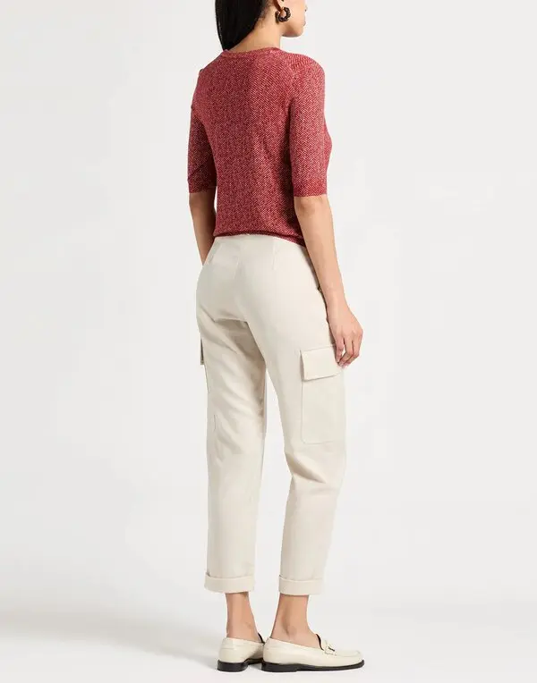 Dolce & Gabbana Herringbone Wool V-neck Short Sleeve Knit Top