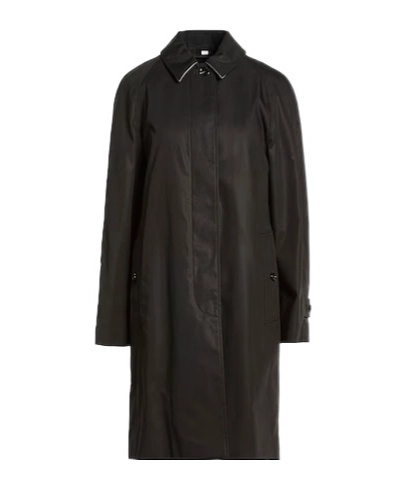 Burberry Long Coat With Lapel Collar - Black
