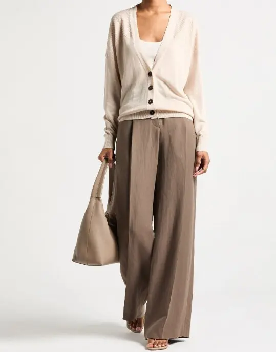 Brunello Cucinelli Long Sleeve V-neck Knit Cardigan