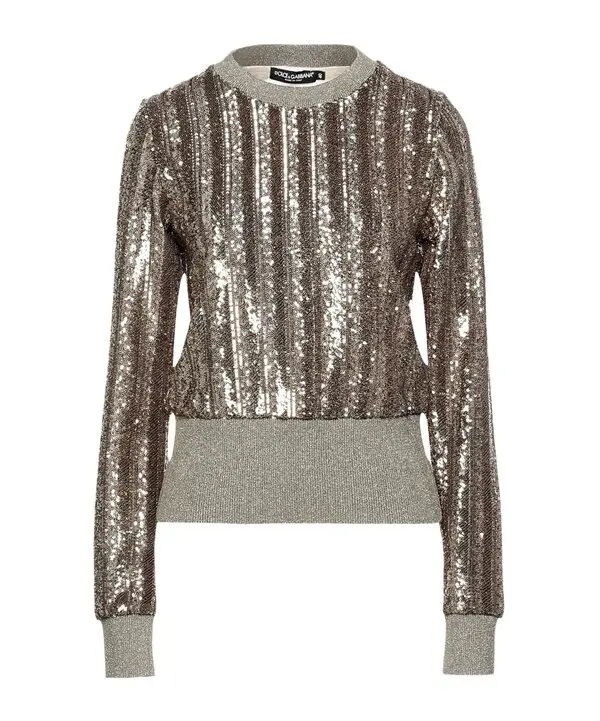 Dolce & Gabbana Two-tone Sequin Knit Top