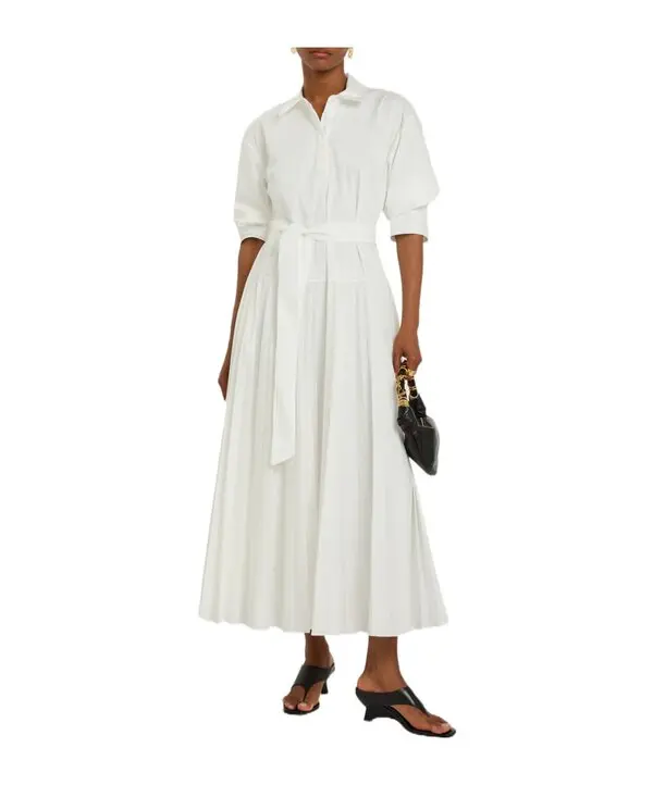 Simkhai Belted Cotton-blend Poplin Maxi Shirt Dress