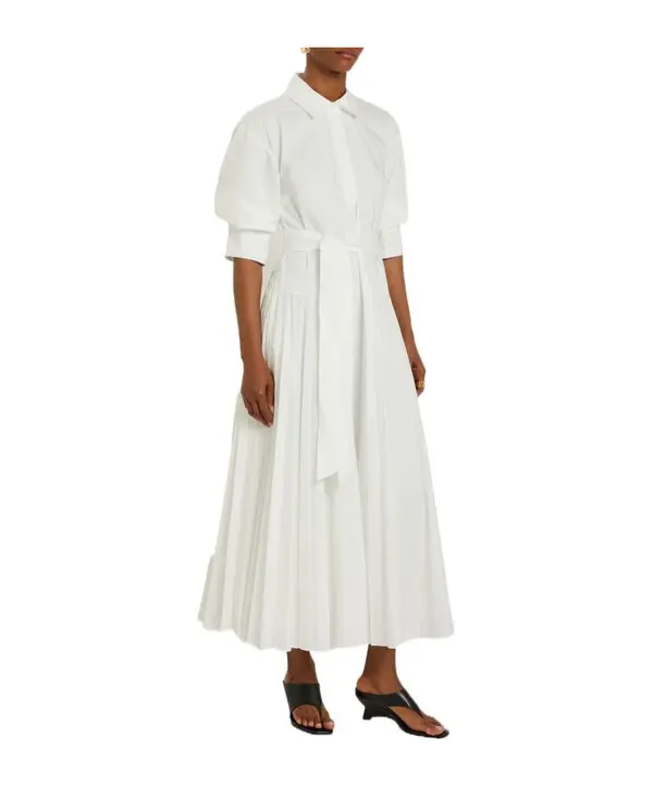 Simkhai Belted Cotton-blend Poplin Maxi Shirt Dress