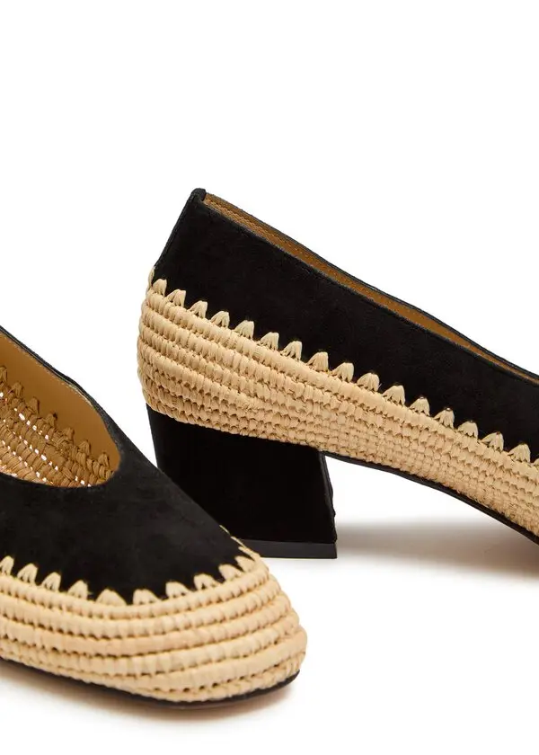 Gabriela Hearst Raffia And Suede Pumps