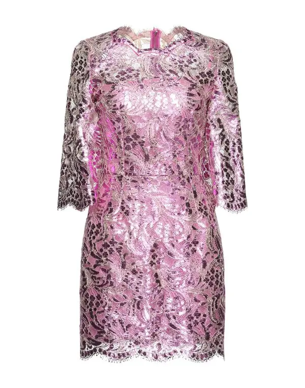 Dolce & Gabbana Metallic Lace Crewneck Dress