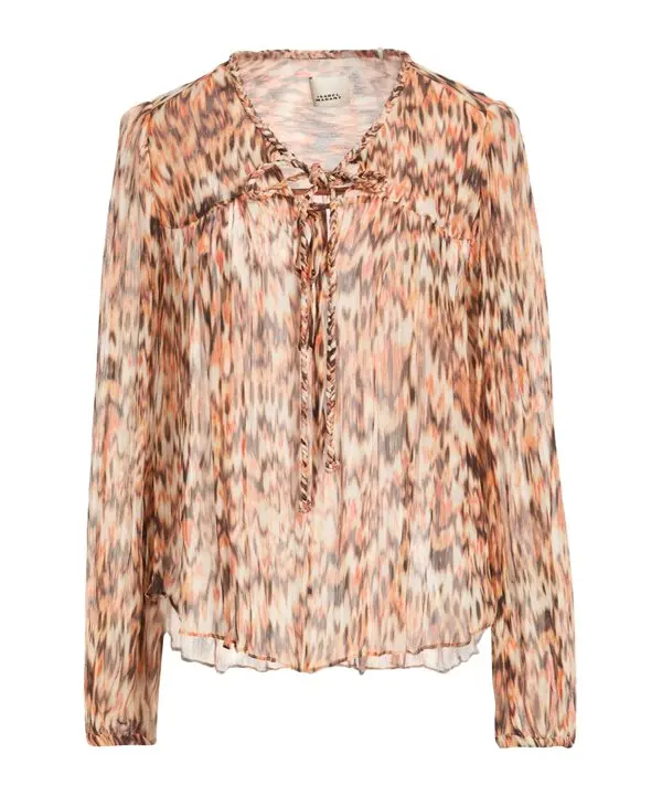 Isabel Marant Étoile Tie Neck Printed Shirt - Nude