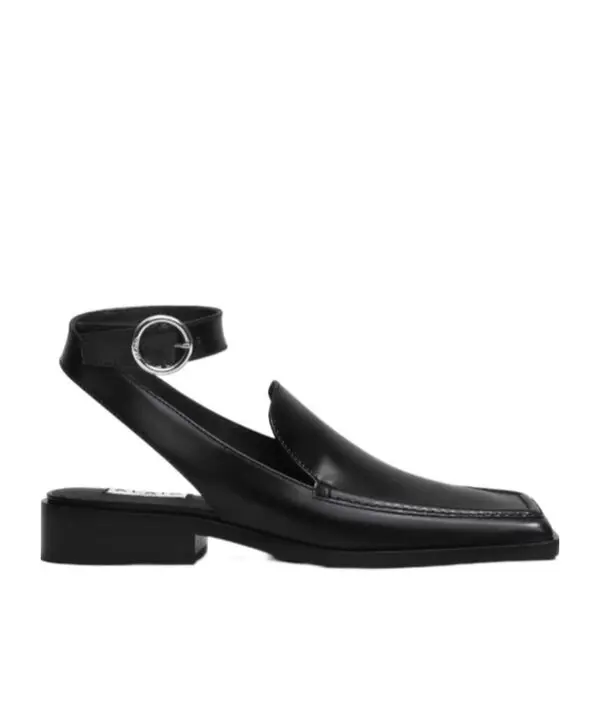 Alaïa Ankle-strap Square-toe Loafers - Black