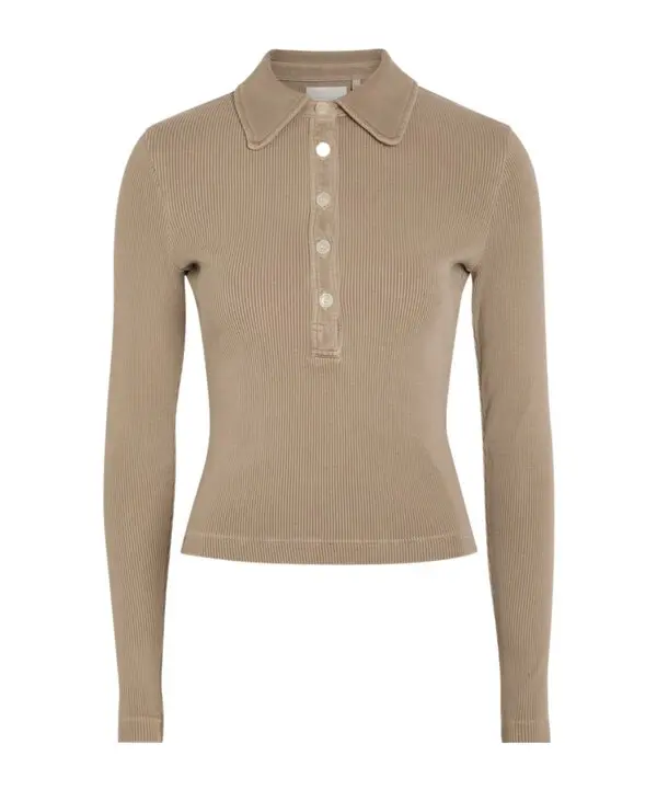 Citizens Of Humanity Stretch-knit Polo Top - Nude