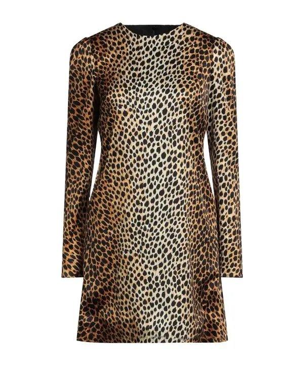 Dolce & Gabbana Leopard Print Long Sleeve Dress