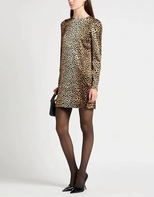 Dolce & Gabbana Leopard Print Long Sleeve Dress