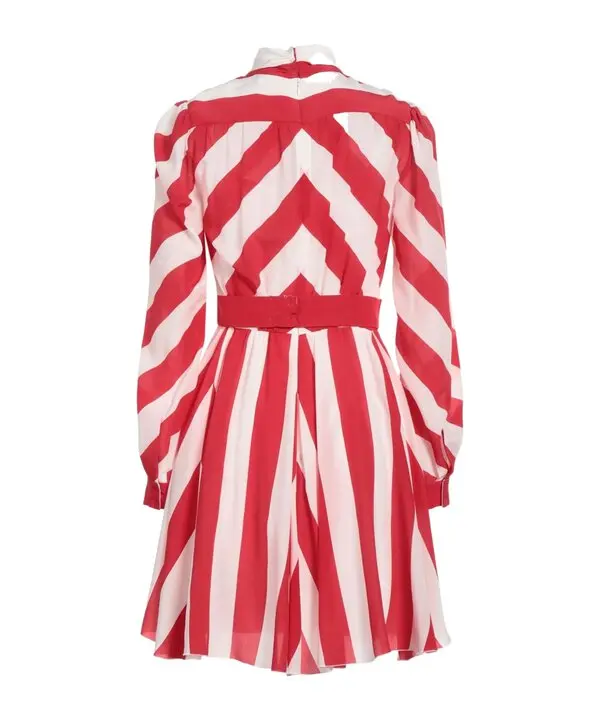 Dolce & Gabbana Striped Bow-tie Neck Shirt Dress