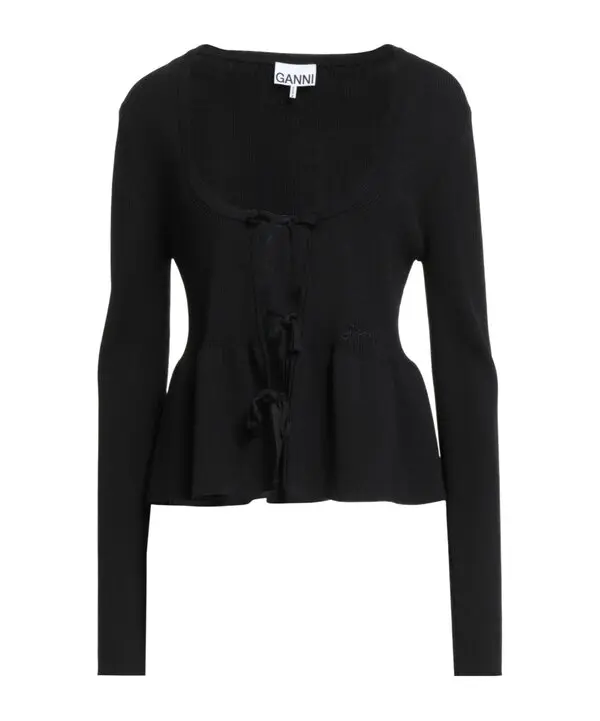 GANNI Embroidered Logo Cardigan