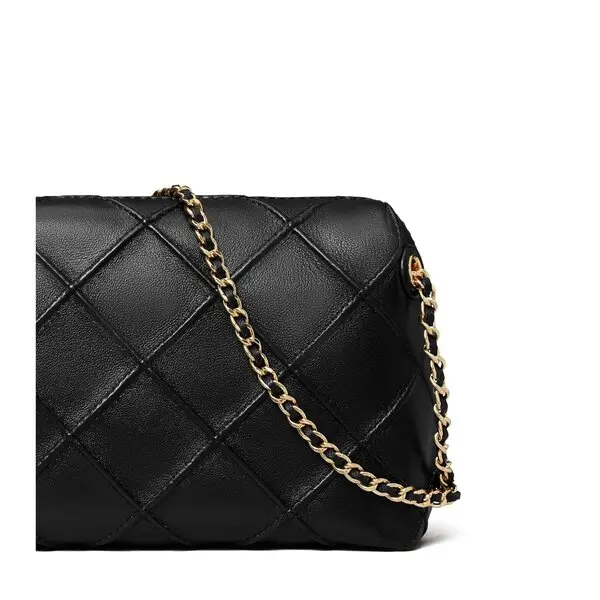 Tory Burch Diamond Quilted Leather Shoulder Bag - Black