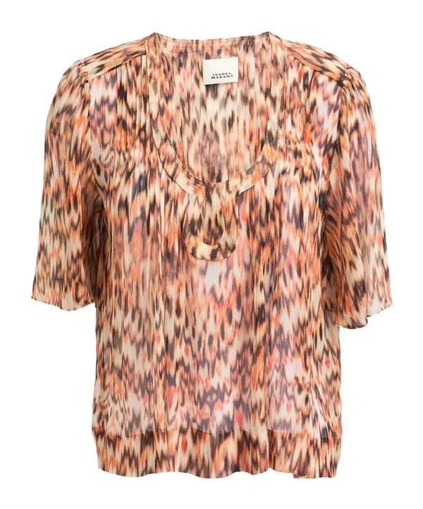 Isabel Marant Étoile Printed Deep V-neck Top - Nude