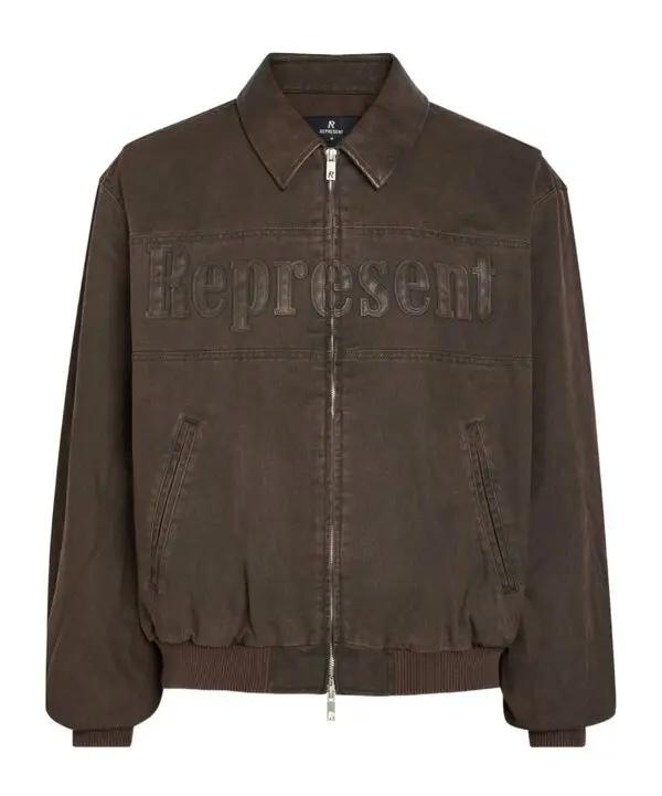 REPRESENT Logo Appliquéd Cotton-twill Bomber Jacket