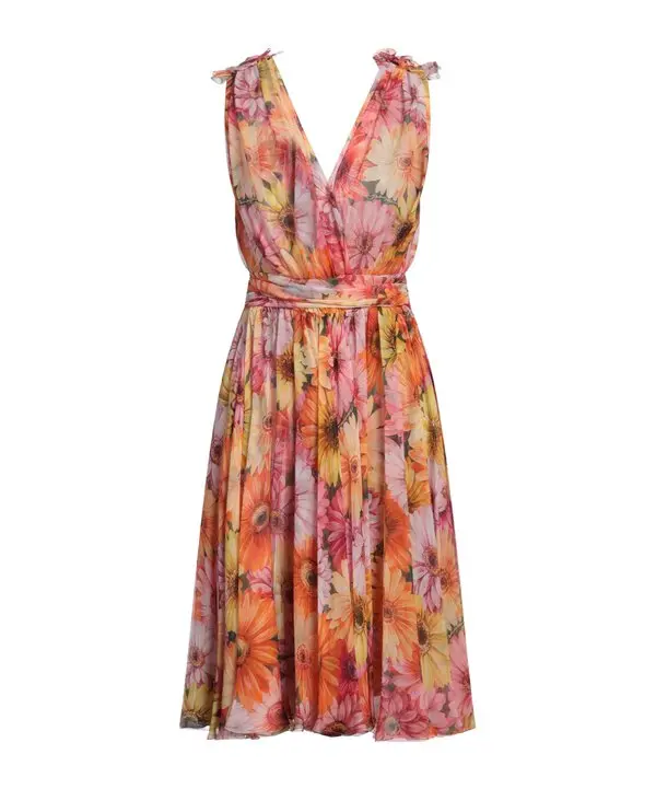 Dolce & Gabbana Sleeveless Floral Chiffon Dress