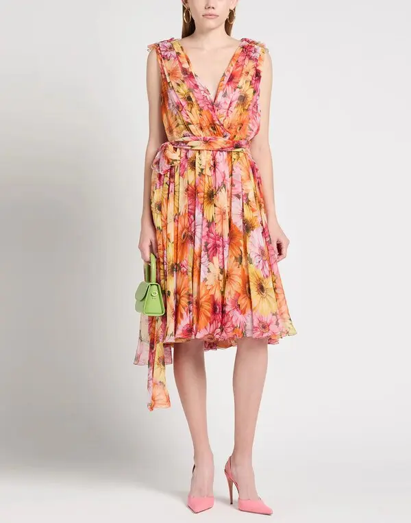 Dolce & Gabbana Sleeveless Floral Chiffon Dress