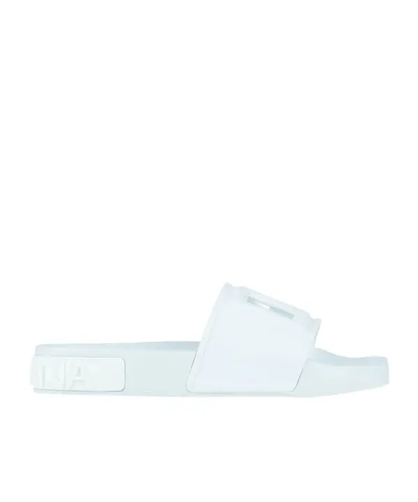 Dolce & Gabbana Pool Slides With Embossed Logo - White