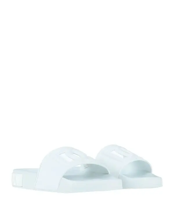 Dolce & Gabbana Pool Slides With Embossed Logo - White