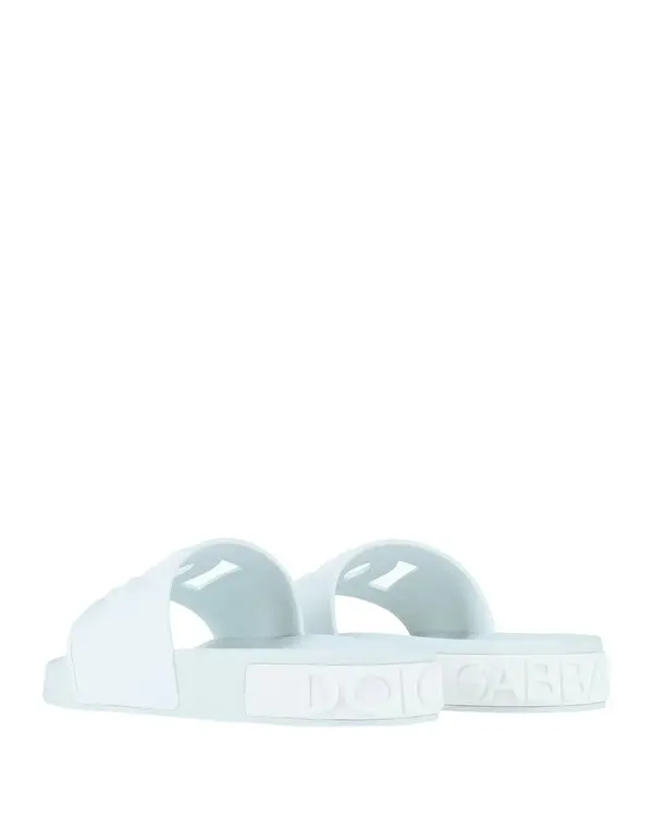 Dolce & Gabbana Pool Slides With Embossed Logo - White