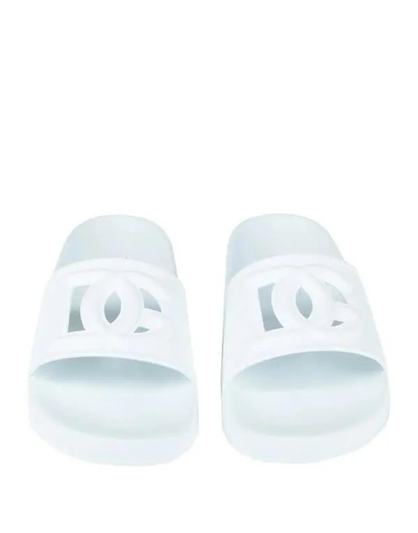 Dolce & Gabbana Pool Slides With Embossed Logo - White