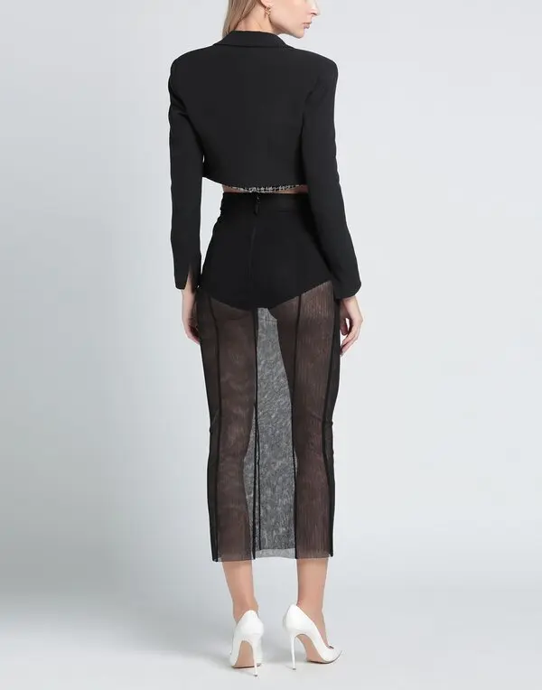 Dolce & Gabbana Solid Color Mesh Tulle Midi Skirt