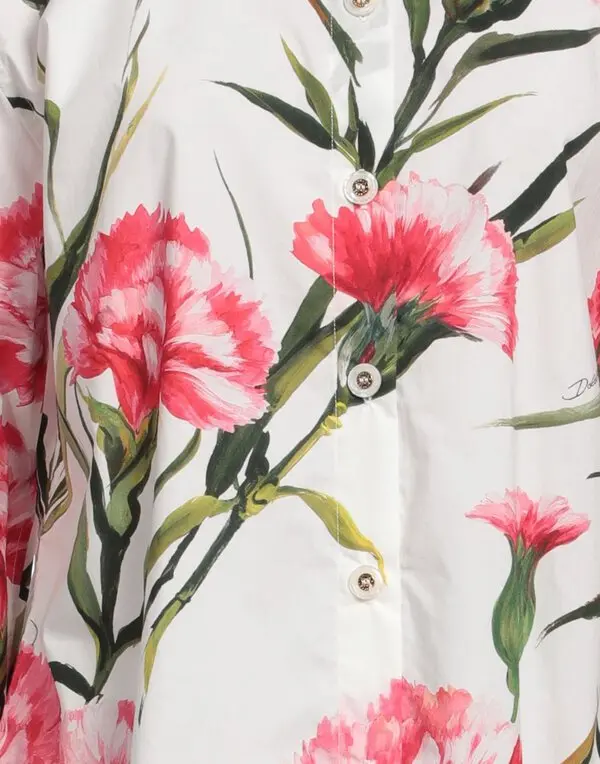 Dolce & Gabbana Floral Print Poplin Shirt - White
