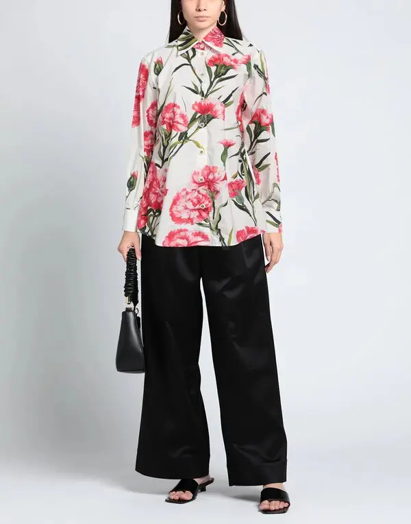 Dolce & Gabbana Floral Print Poplin Shirt - White