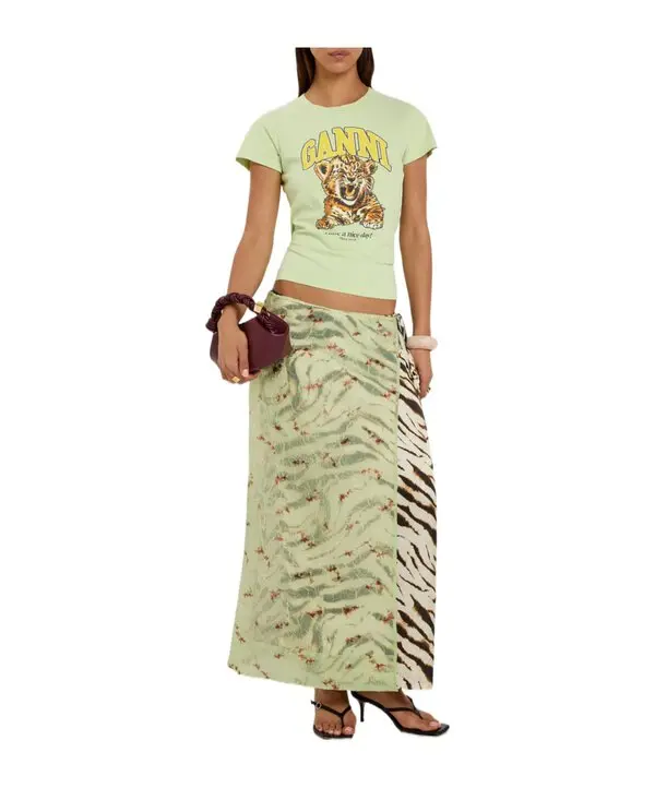 GANNI Zebra Print Floral Dress