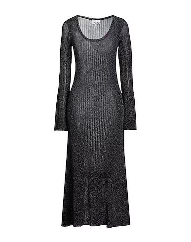 GANNI Long Sleeve Metallic Knit Dress