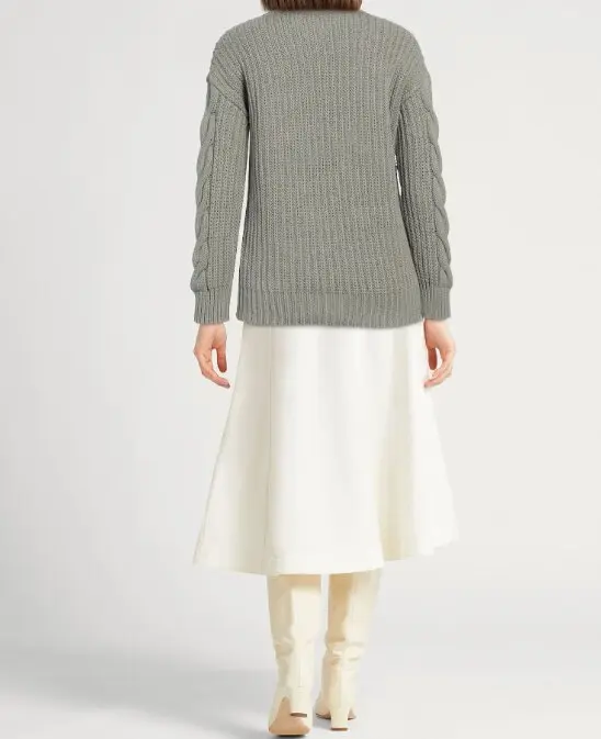 Max Mara Long-sleeved Crew Neck Sweater With Brand Logo