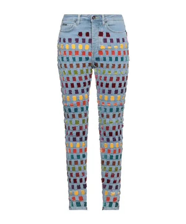 Dolce & Gabbana Medium Blue Slim-fit Jeans - Multicolor