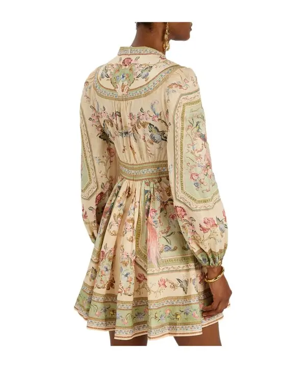 Zimmermann Roselight Printed Linen Mini Dress