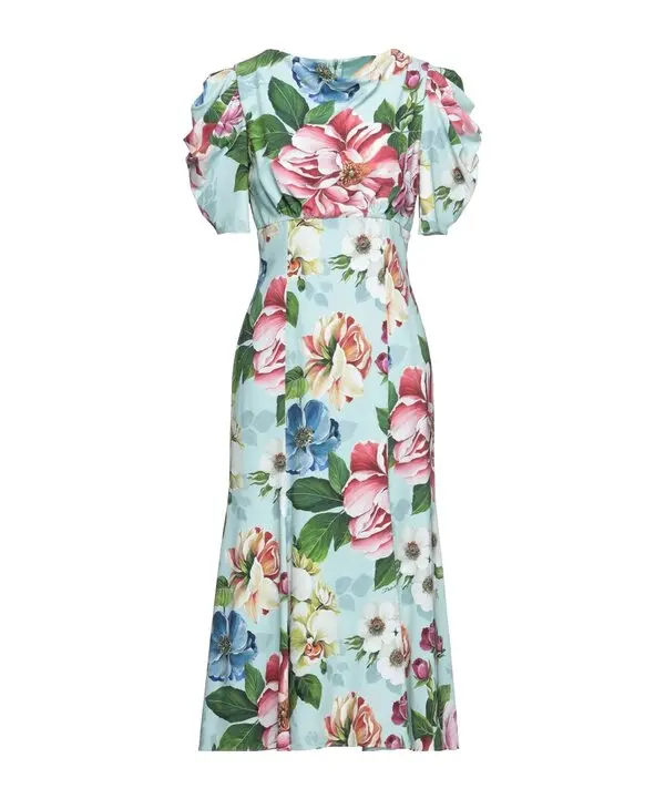 Dolce & Gabbana Floral-print Crepe Flared Dress