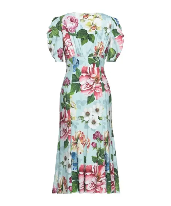 Dolce & Gabbana Floral-print Crepe Flared Dress