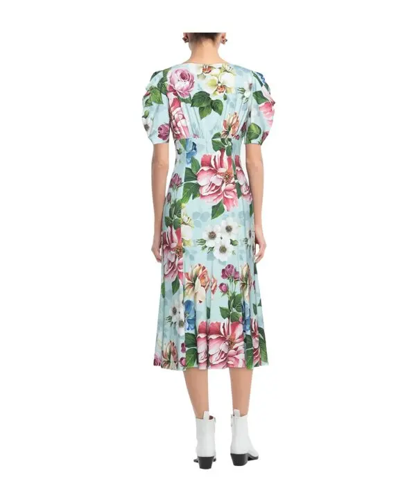 Dolce & Gabbana Floral-print Crepe Flared Dress