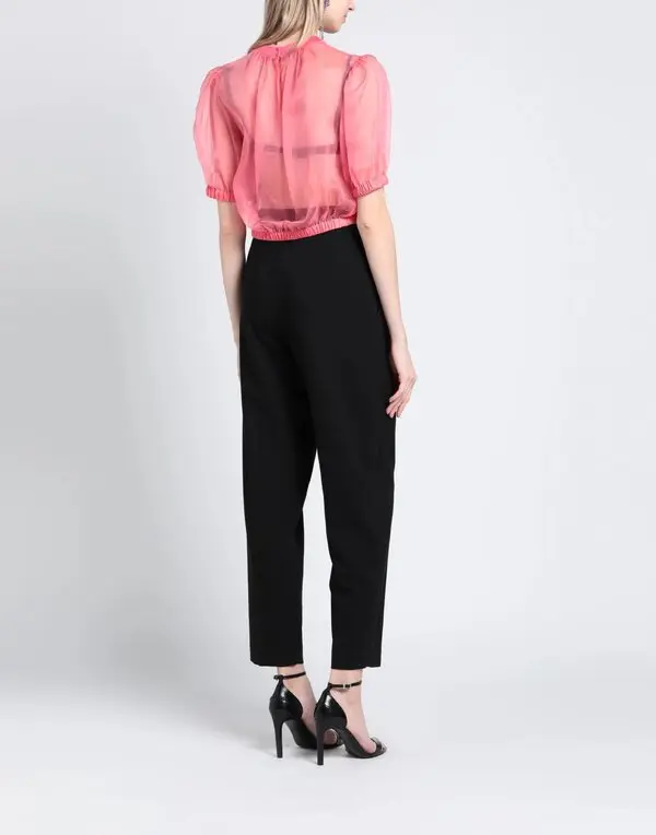 Dolce & Gabbana Solid Color Organza Short Sleeve Top