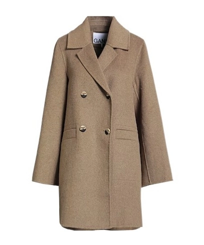 GANNI Double-breasted Coat - Brown