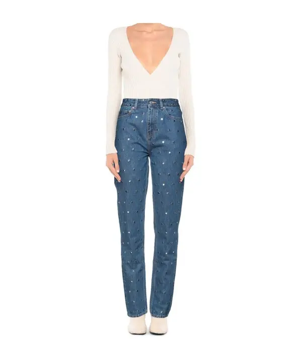 GANNI Slim-fit Embellished Jeans