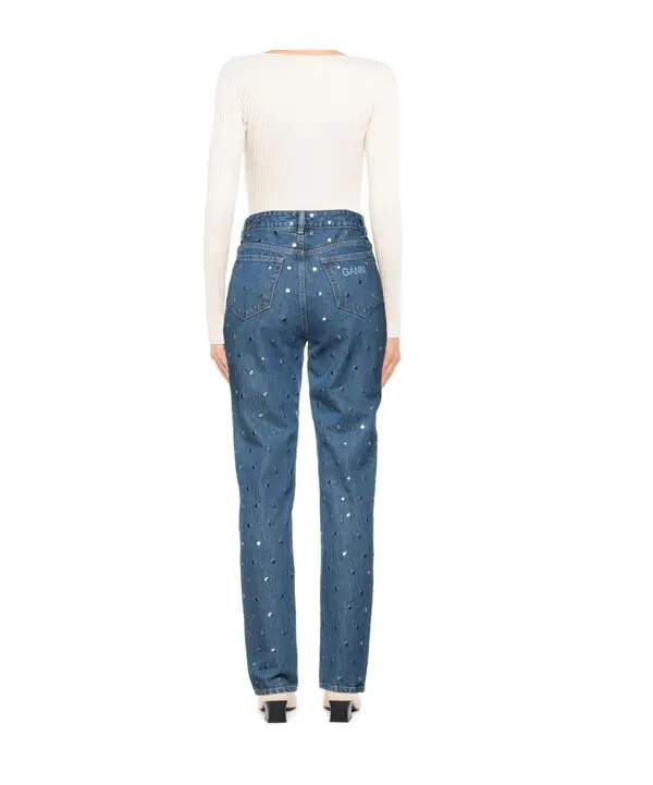 GANNI Slim-fit Embellished Jeans
