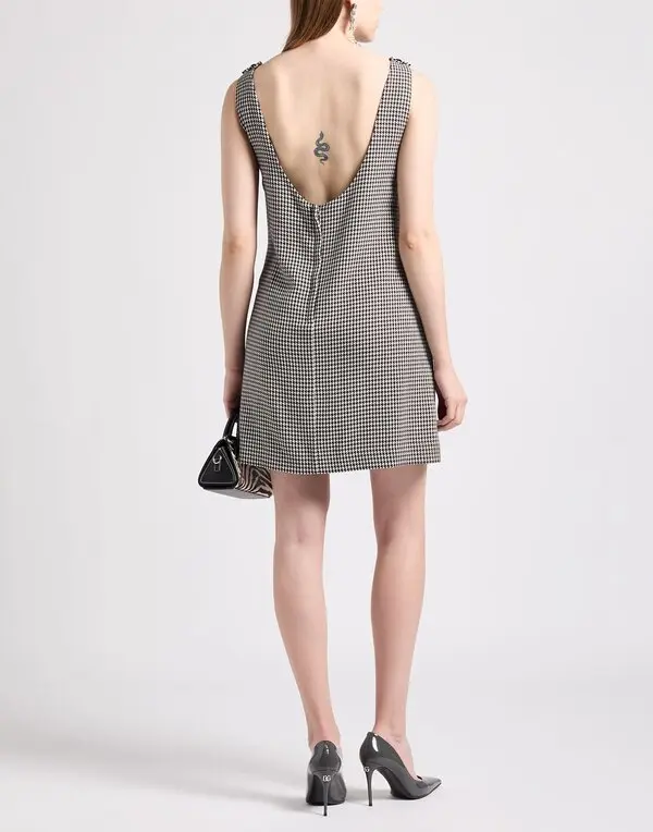 Dolce & Gabbana Sleeveless Houndstooth Tweed Flared Dress