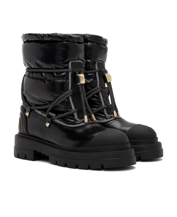 Valentino Garavani Rockstud Round Toe Lace-up Boots