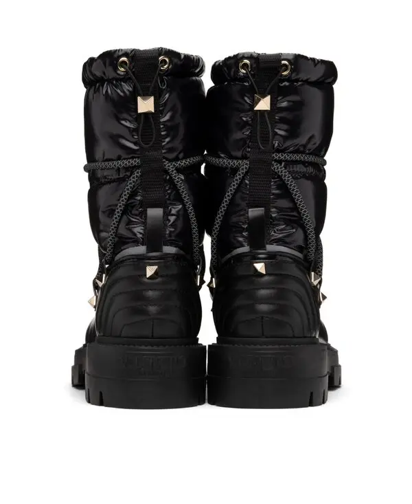 Valentino Garavani Rockstud Round Toe Lace-up Boots