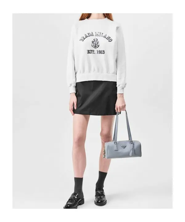 Prada Crewneck Sweatshirt With Logo Detail