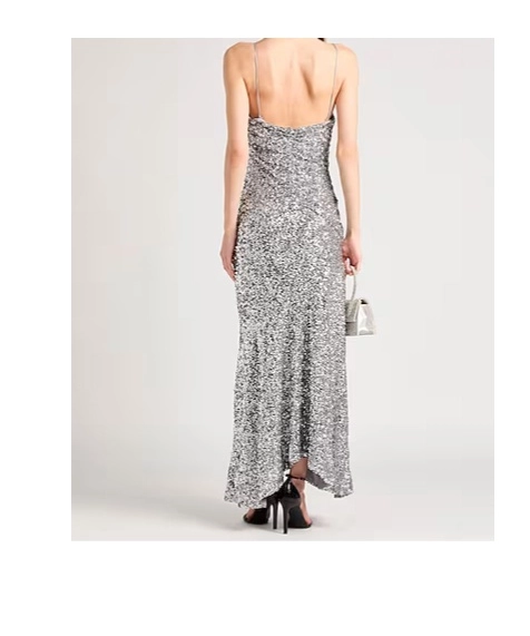 GANNI Sequined V-neck Maxi Dress
